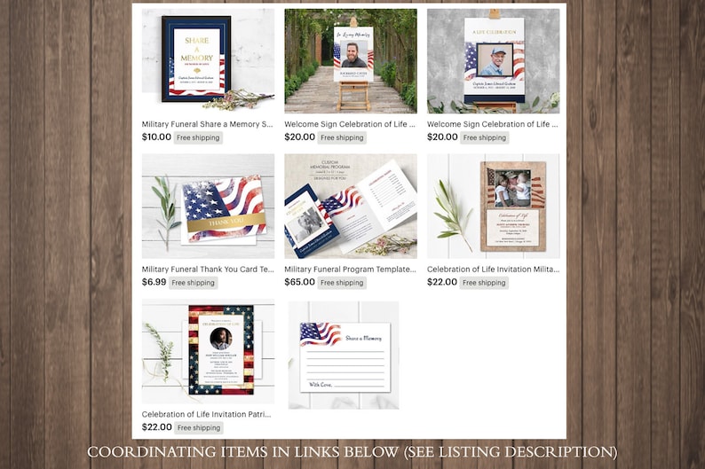 Military Funeral Invitation Template, Celebration of Life Invitation ...