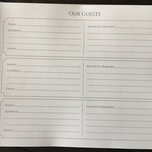 Funeral Guest Book Remembrance Guest Book Memorial Guestbook - Etsy