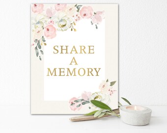 Funeral Share a Memory Sign Printable Celebration of Life | Etsy