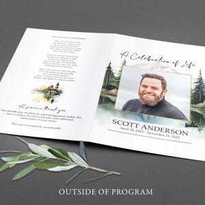 Fishing Themed Funeral Program Template - Order of Service | Memorial ...