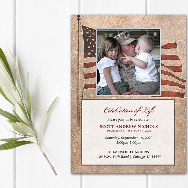 Military Memorial Digital Invite - Etsy