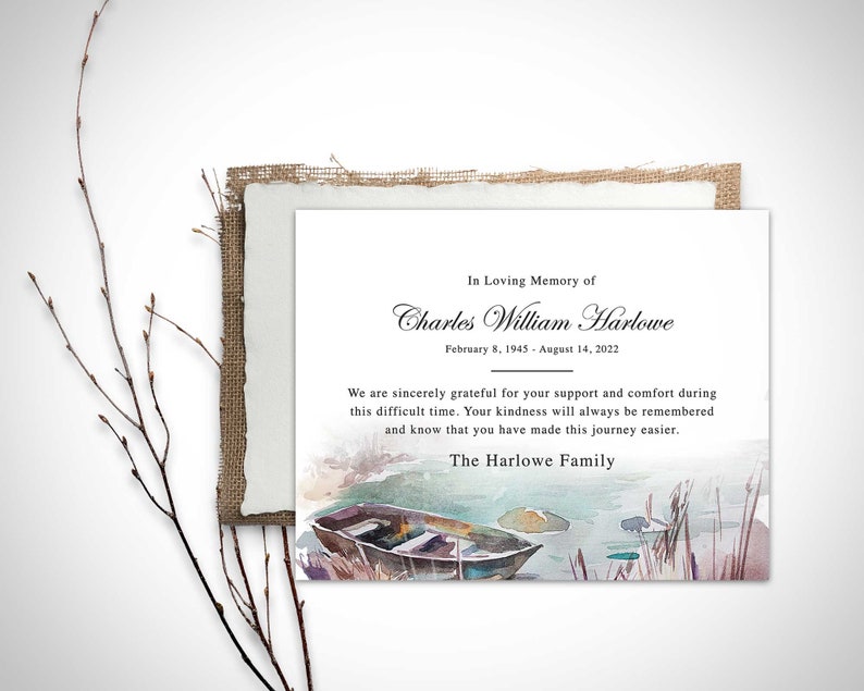 Funeral Thank You Cards Printable Funeral Thank You Notes | Etsy