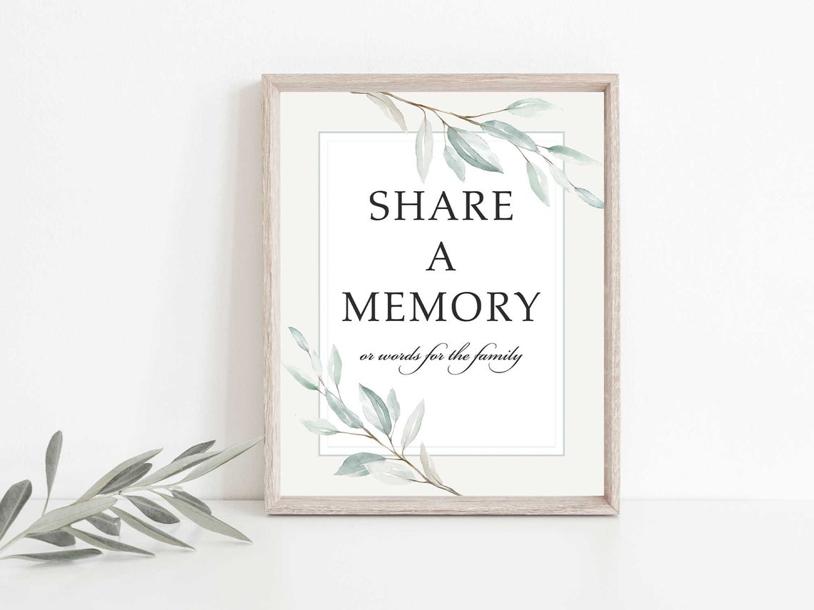 Share a Memory Sign for a Funeral Decor Remembrance Share a - Etsy