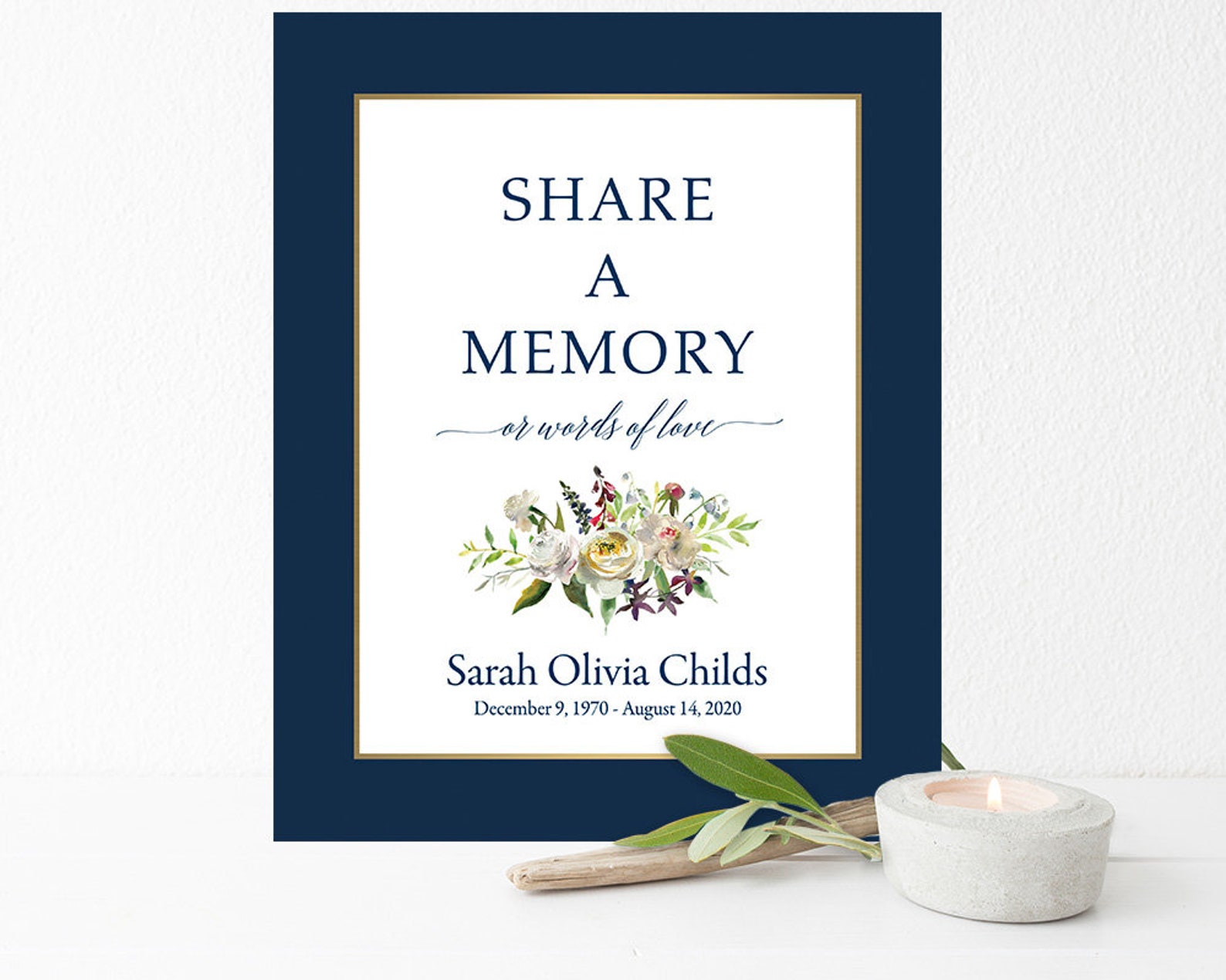 Please Share A Memory, Forever in Our Hearts Funeral Poster, Funeral ...