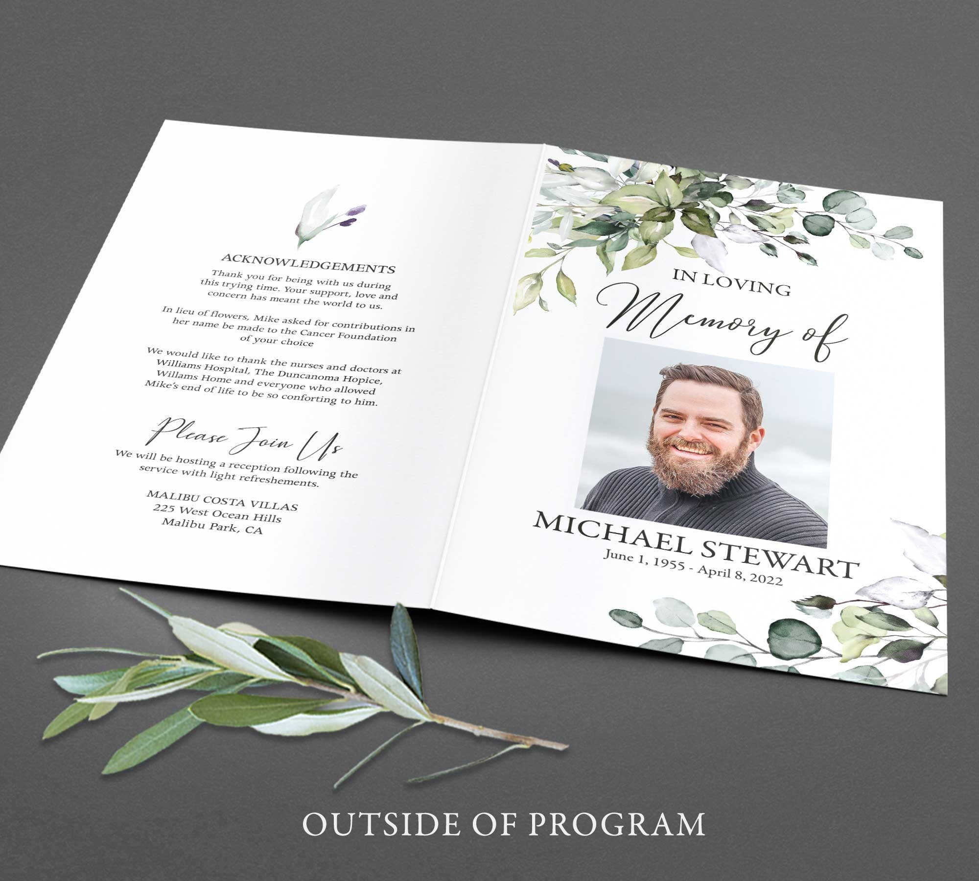 Funeral Program Template Memorial Program Template Printable - Etsy