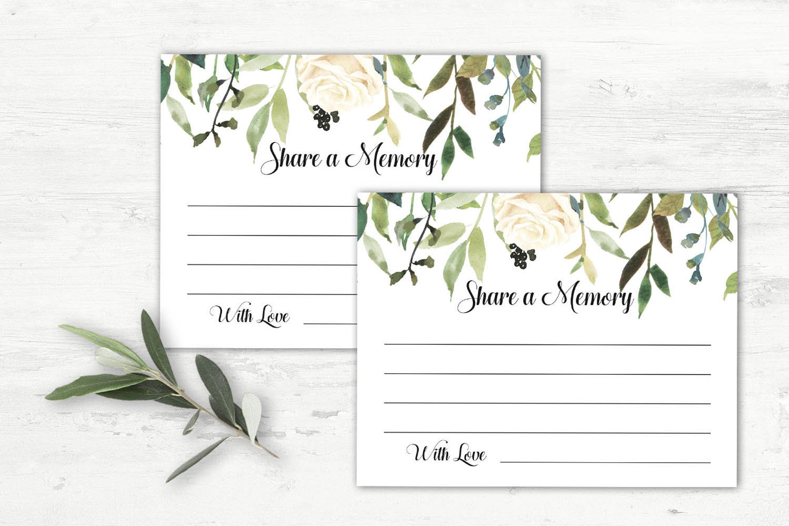 Funeral Share a Memory Card Printable Funeral Memory Card - Etsy