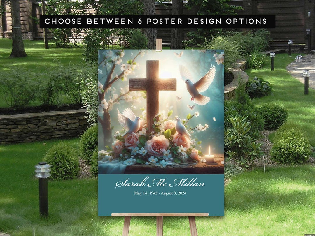 Funeral Welcome Sign Celebration of Life Sign Poster Religious Church ...