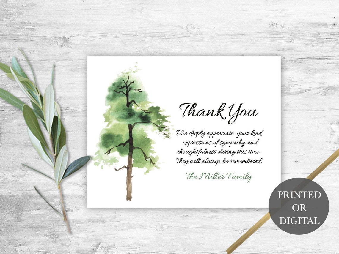 Sympathy Acknowledgement Cards Funeral Thank You and | Etsy