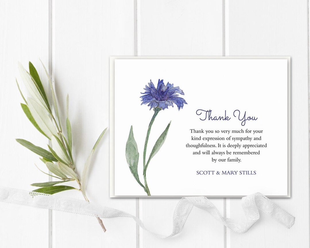 Funeral Acknowledgement Card Template Sympathy Thank You Note Funeral ...