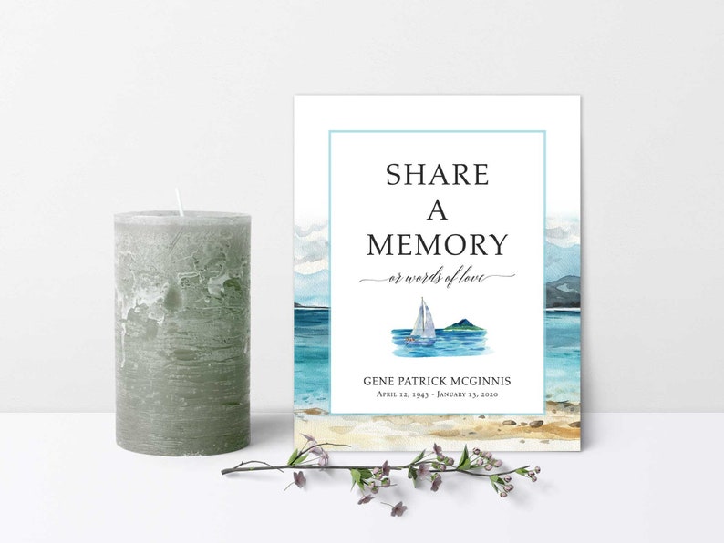 Funeral Share a Memory Sign Printable Celebration of Life - Etsy