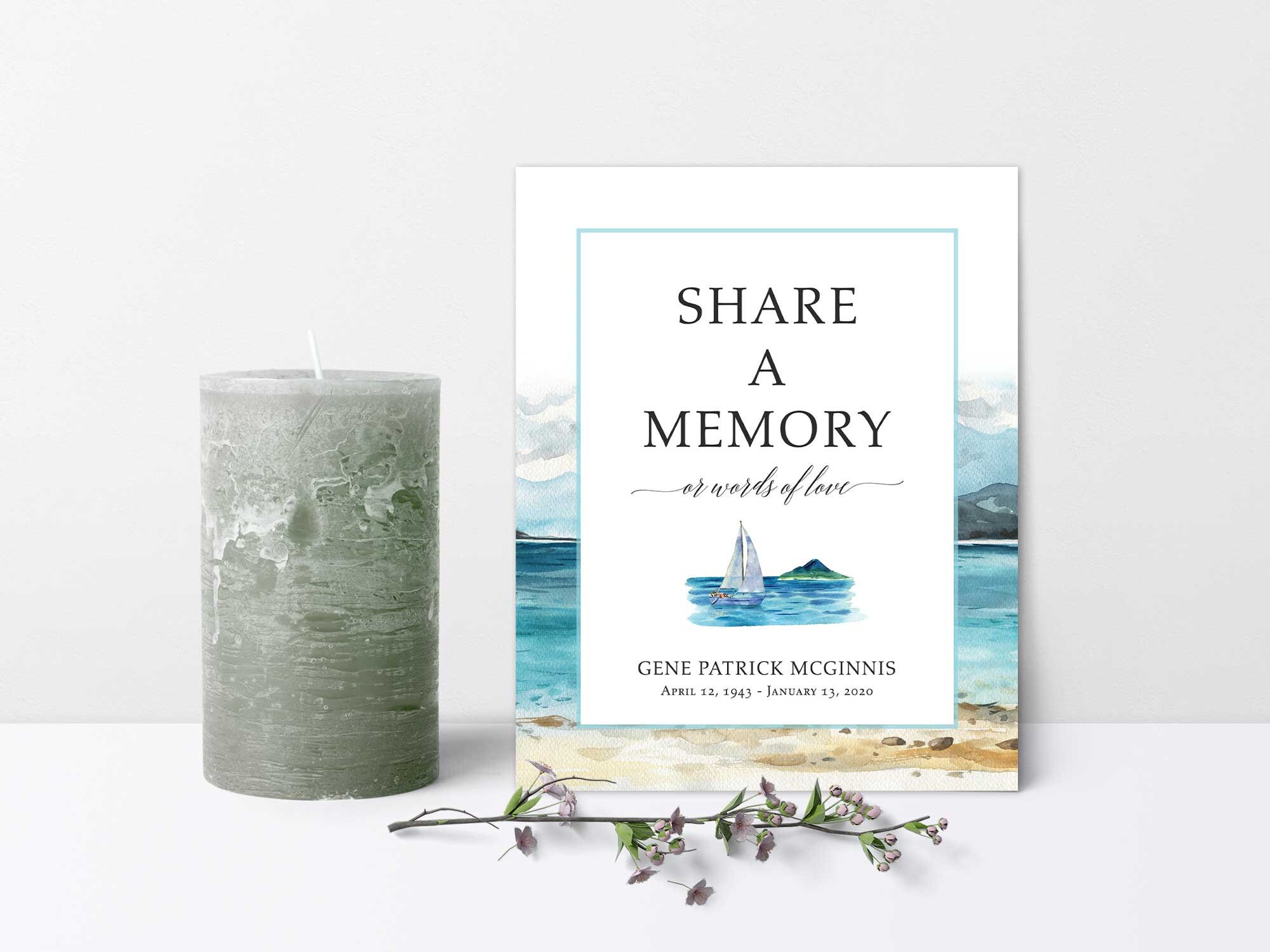 Funeral Share a Memory Sign, Printable Celebration of Life Favorite ...