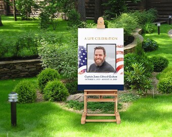 Welcome Sign Celebration of Life Funeral Sign Poster Military | Etsy