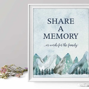 Share A Memory Sign Printable Funeral Celebration of Life Memorial ...