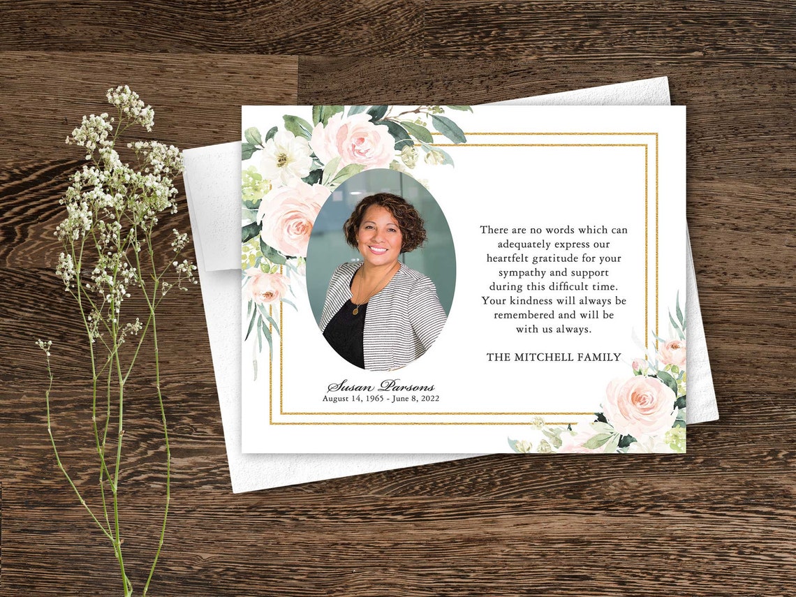 Sympathy Acknowledgement Cards Funeral Thank You Photo - Etsy