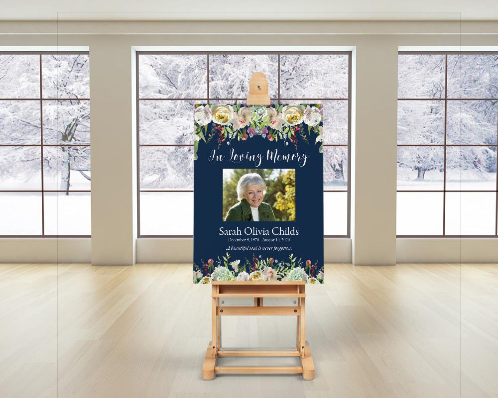 Funeral Picture Display Welcome Sign for a Celebration of | Etsy