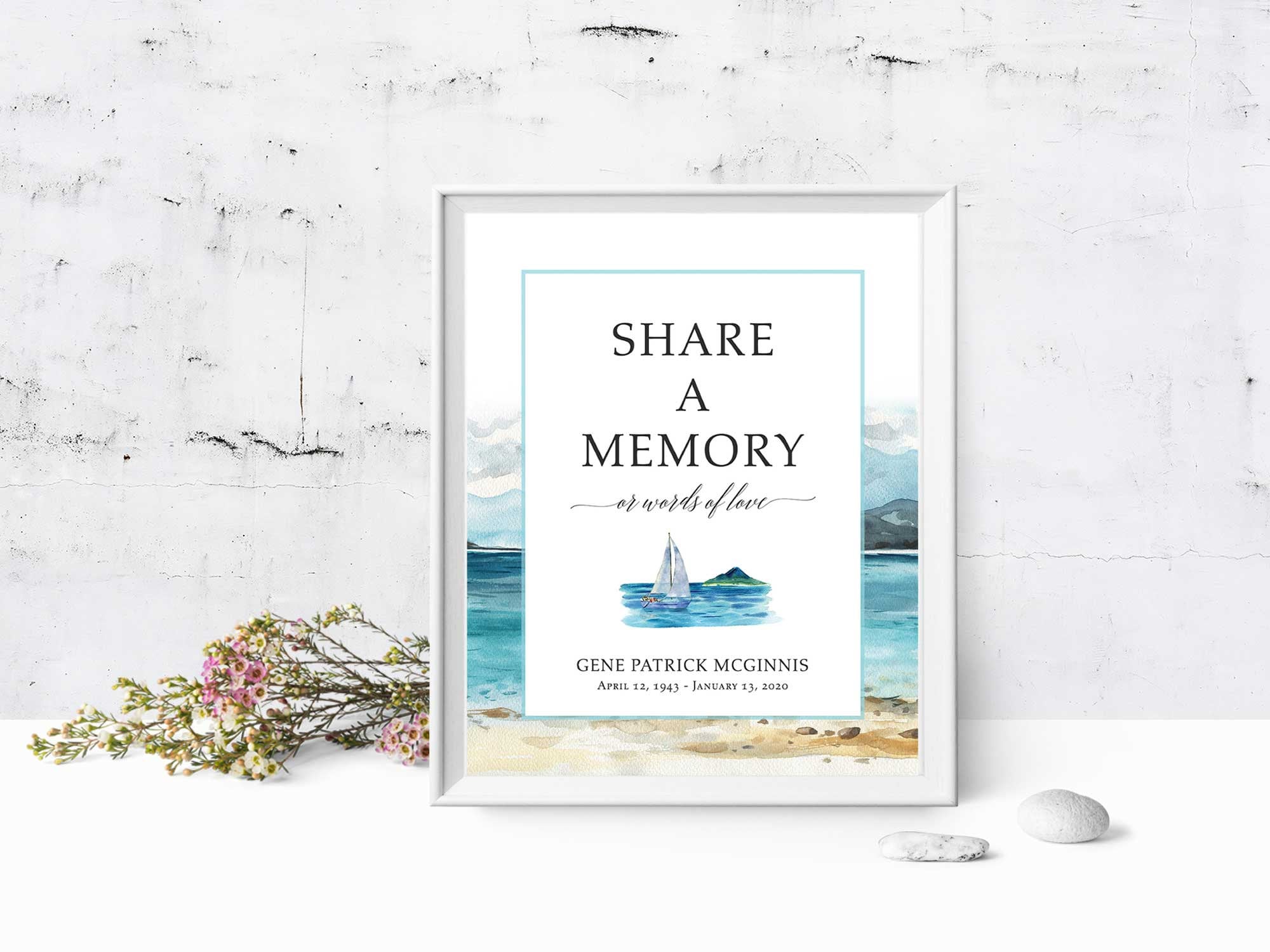 Funeral Share a Memory Sign, Printable Celebration of Life Favorite ...