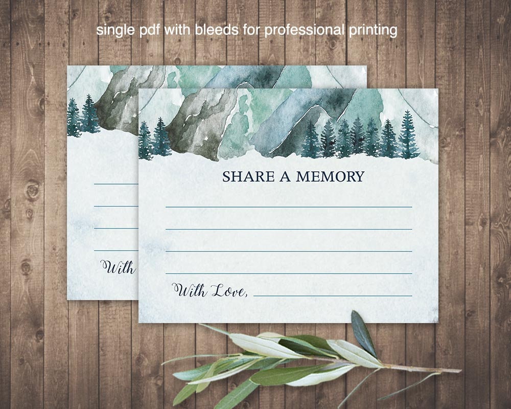 Share A Memory Card Printable Template Funeral Memory Cards Favorite ...