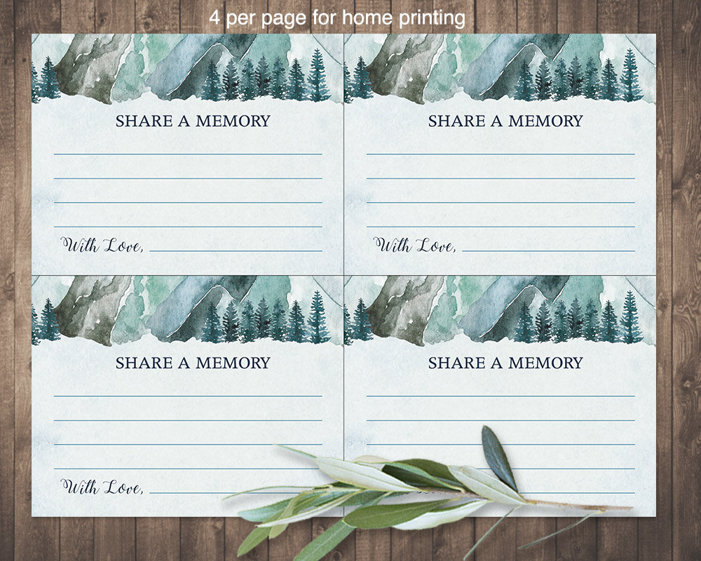 Share A Memory Card Printable Template Funeral Memory Cards Favorite ...