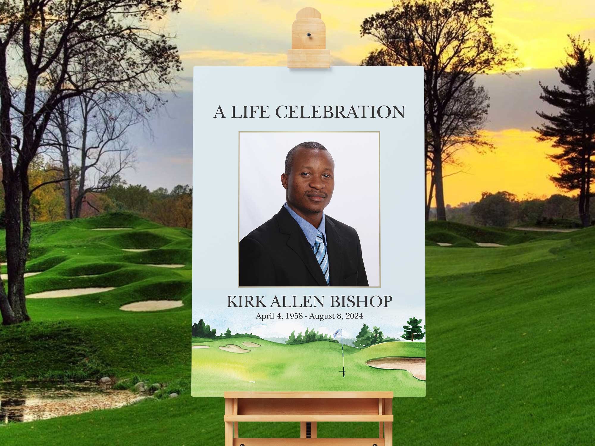 Golf Funeral Welcome Sign, Celebration of Life Photo Poster, Memorial ...