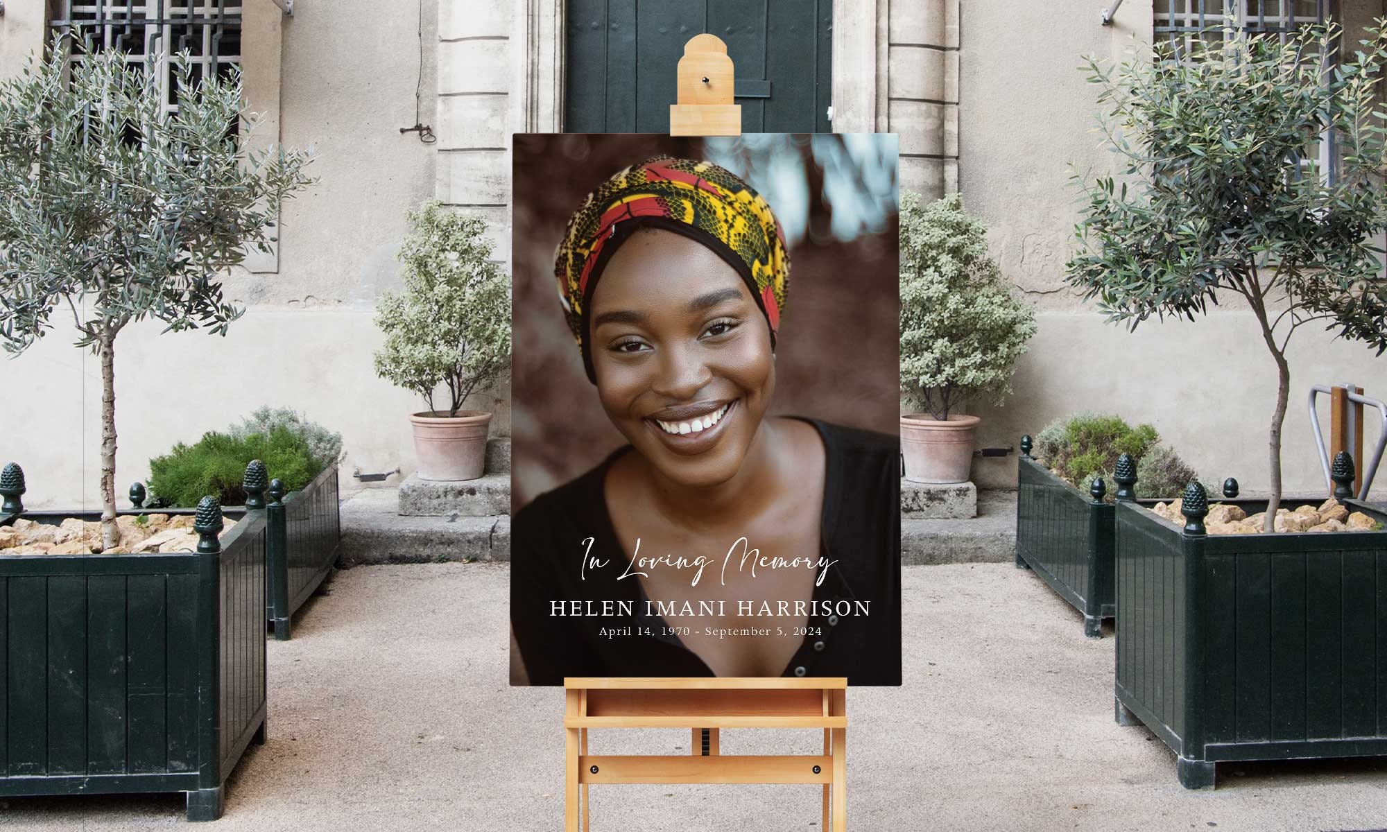 Large Funeral Poster, Personalized Memorial Welcome Sign, Minimalist ...