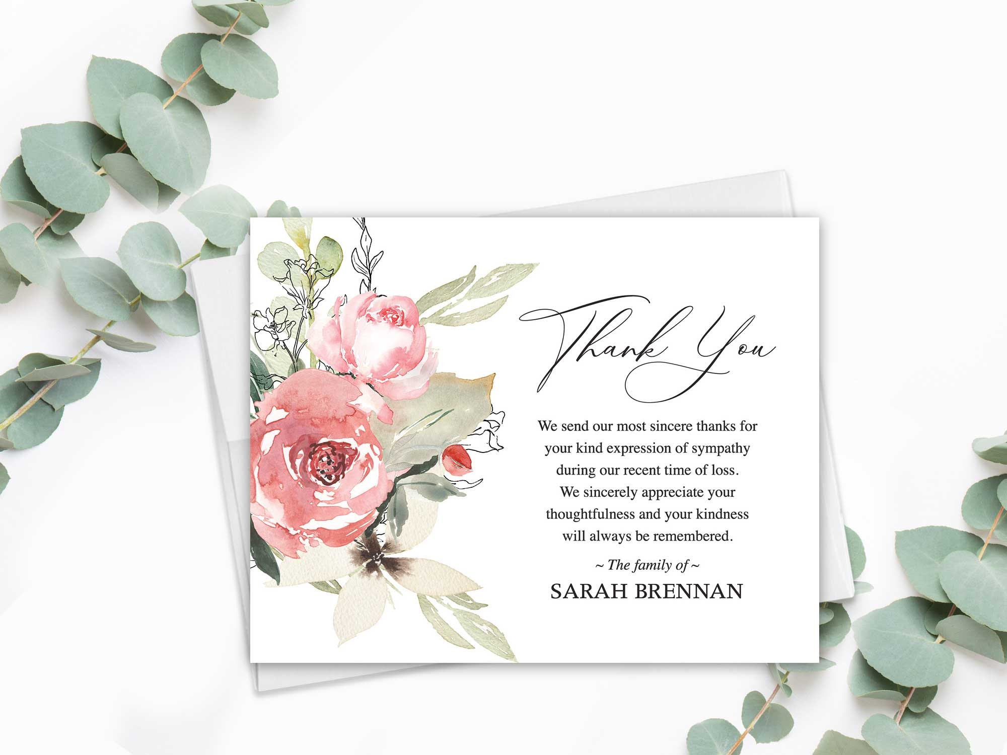 Sympathy Acknowledgement Cards Funeral Thank You and - Etsy