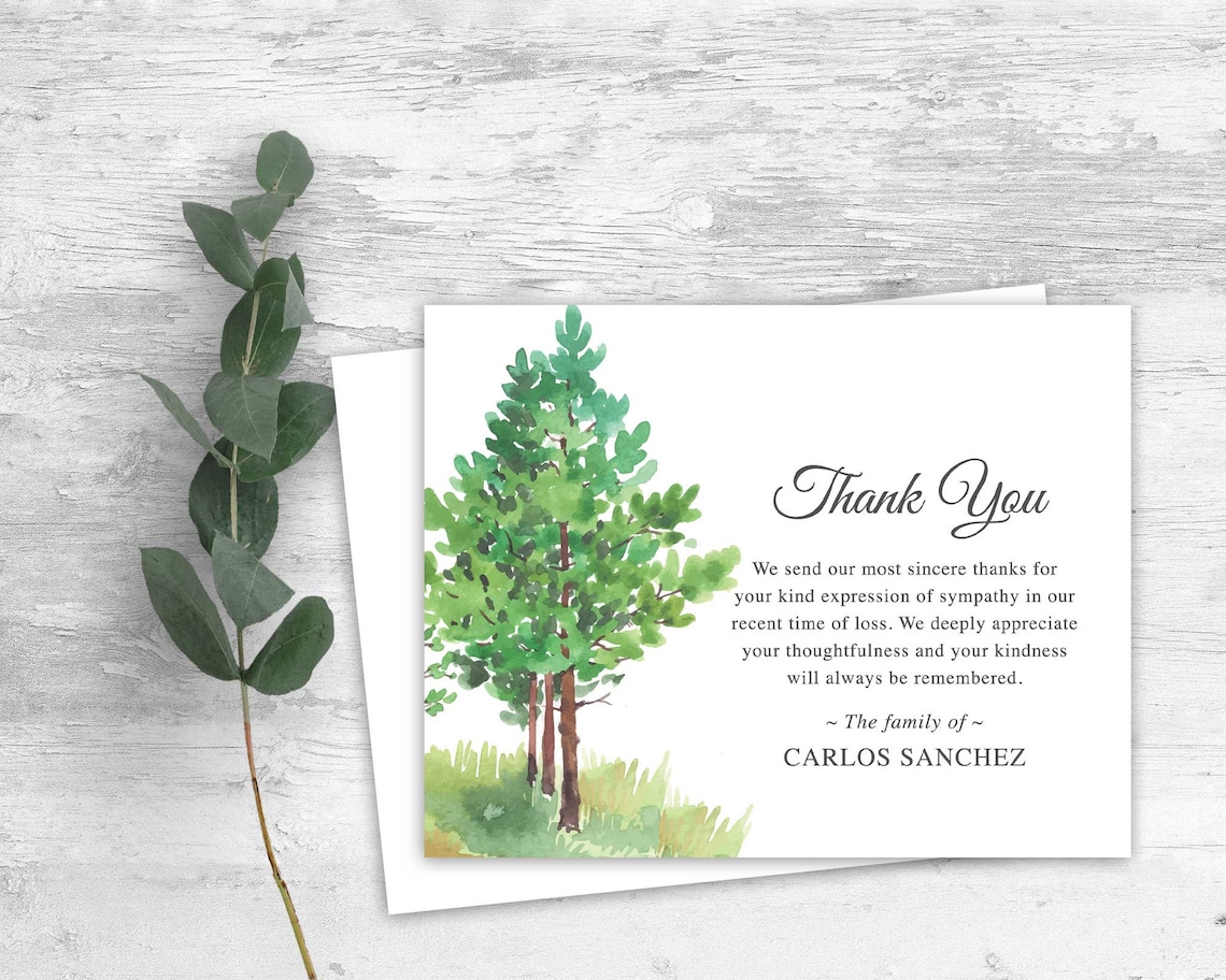 Sympathy Acknowledgement Cards, Funeral Thank You Bereavement Loss ...