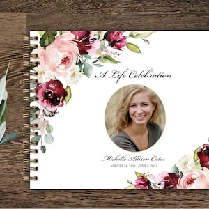 Funeral Guest Book, A Life Remembered Memorial Service Guest Book ...