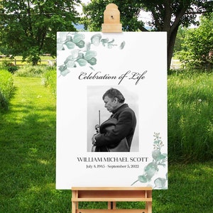 Celebration of Life Welcome Sign, Funeral Welcome, in Loving Memory ...