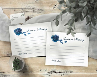 Share A Memory Card Printable Template Funeral Memory Cards | Etsy