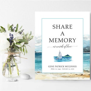 Funeral Share a Memory Sign, Printable Celebration of Life Favorite ...
