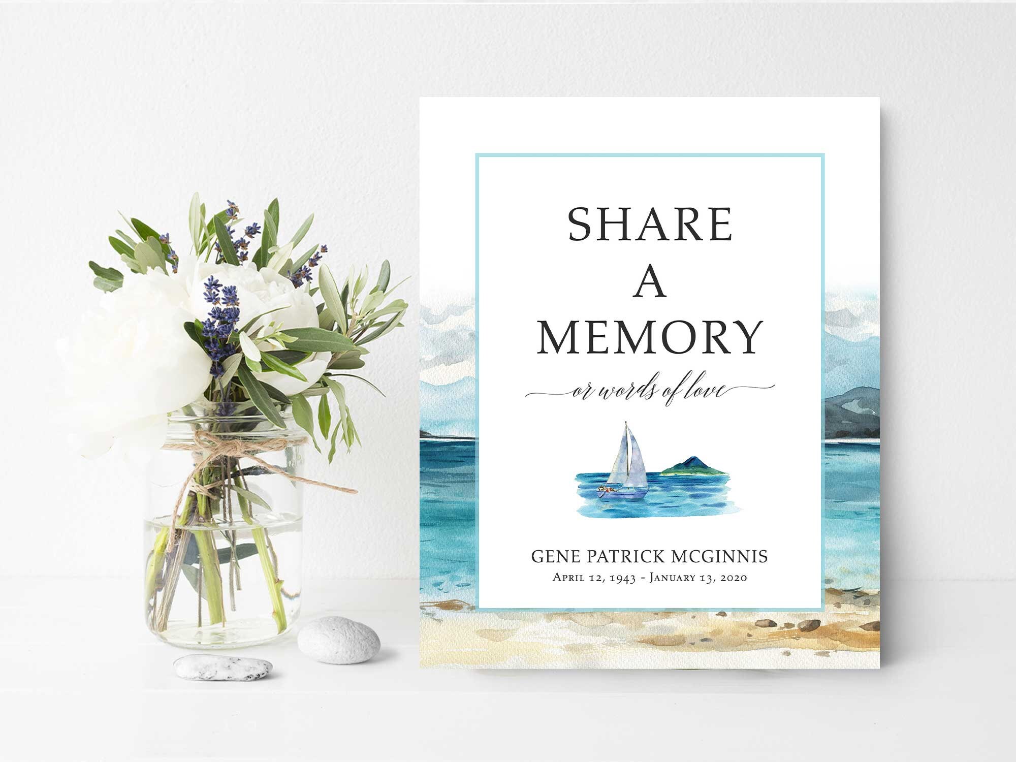 Funeral Share a Memory Sign Printable Celebration of Life - Etsy