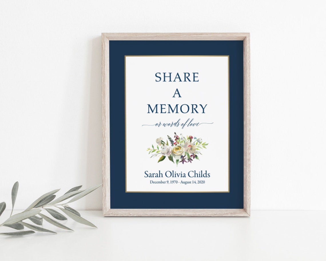 Please Share A Memory, Forever in Our Hearts Funeral Poster, Funeral ...
