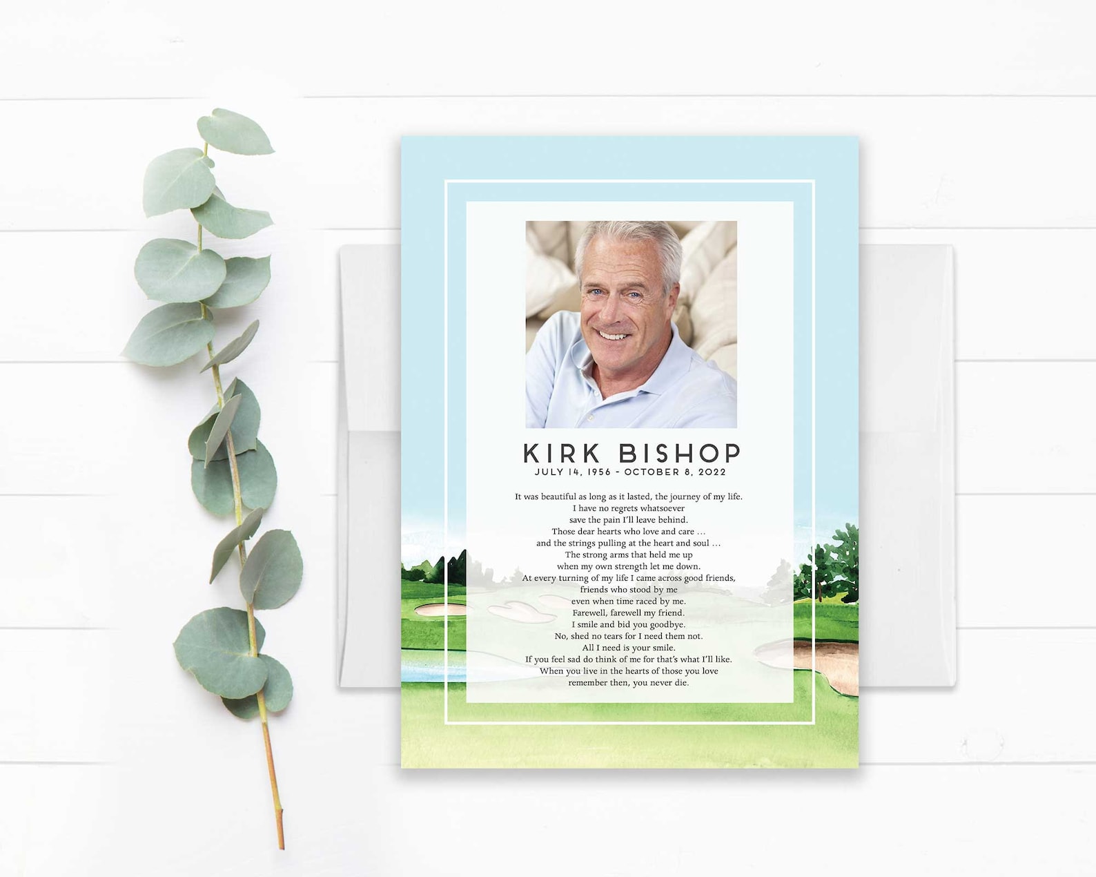 Golf Funeral Ideas Memorial Poem Tribute Card Funeral - Etsy