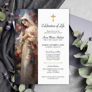 Funeral Card, Funeral Invitation Printable, Celebration of Life ...