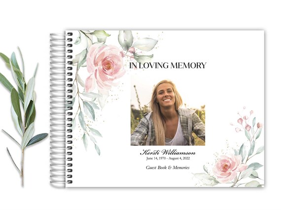 Memorial Service Guest Book A Life Remembered Funeral Guest - Etsy