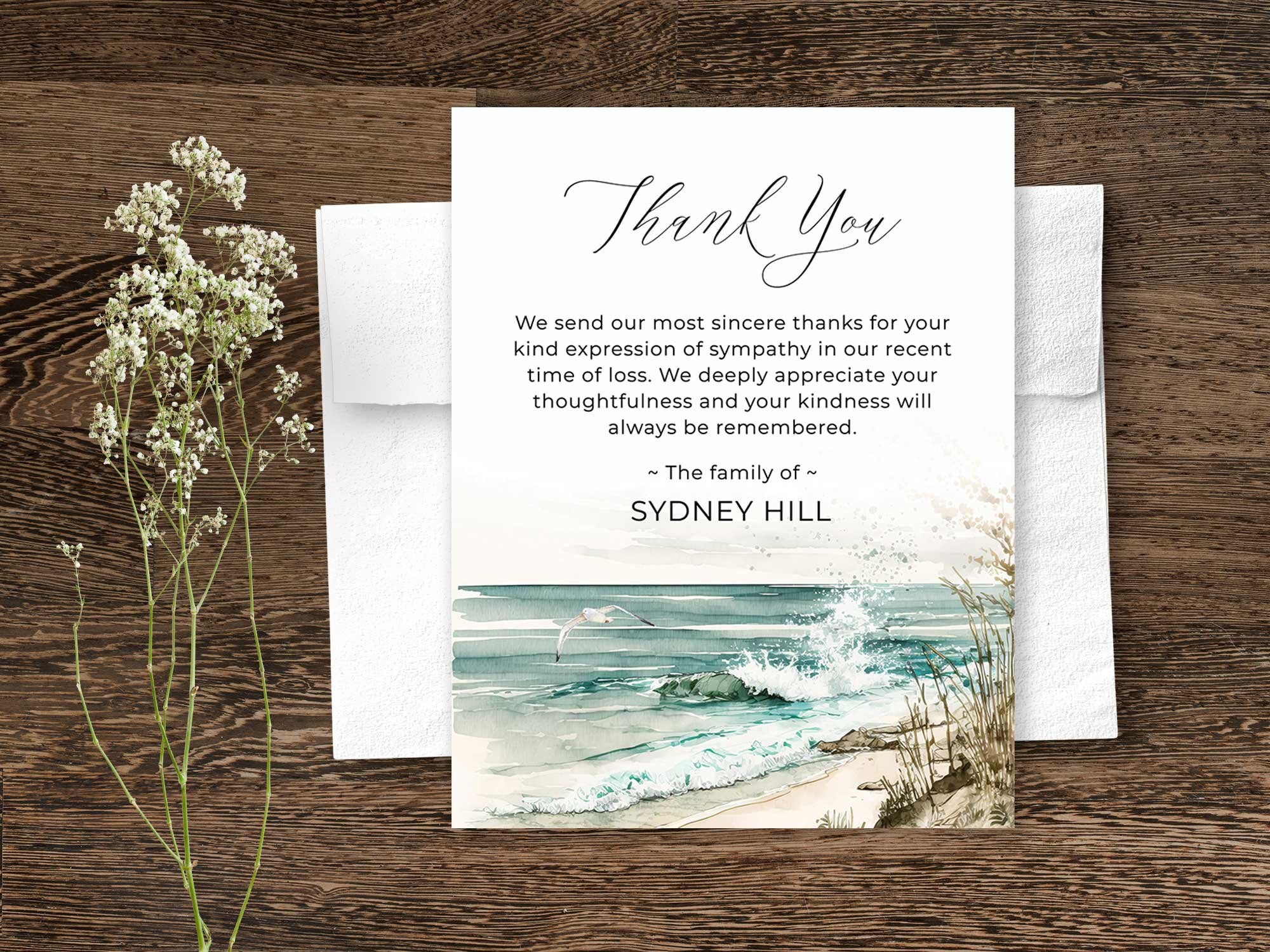 Sympathy Acknowledgement Cards, Funeral Thank You and Bereavement Notes ...