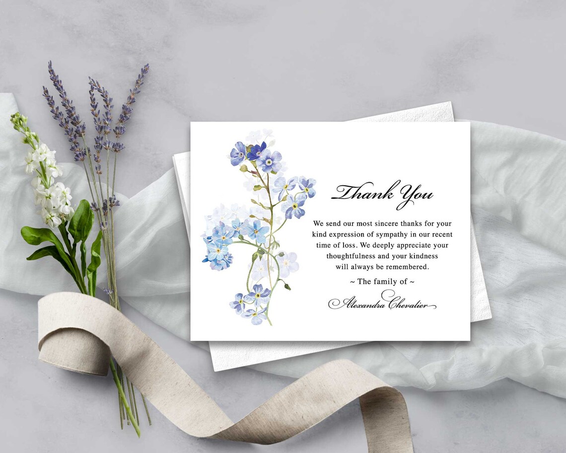 Funeral Thank You Cards Printable Funeral Thank You Notes - Etsy
