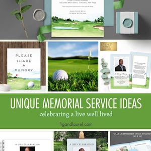 Golf Funeral Ideas, Memorial Poem Tribute Card Funeral Template Photo ...