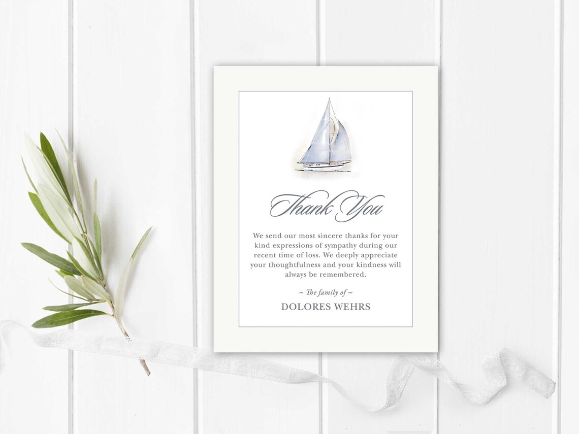 Sympathy Acknowledgement Cards Funeral Thank You and - Etsy