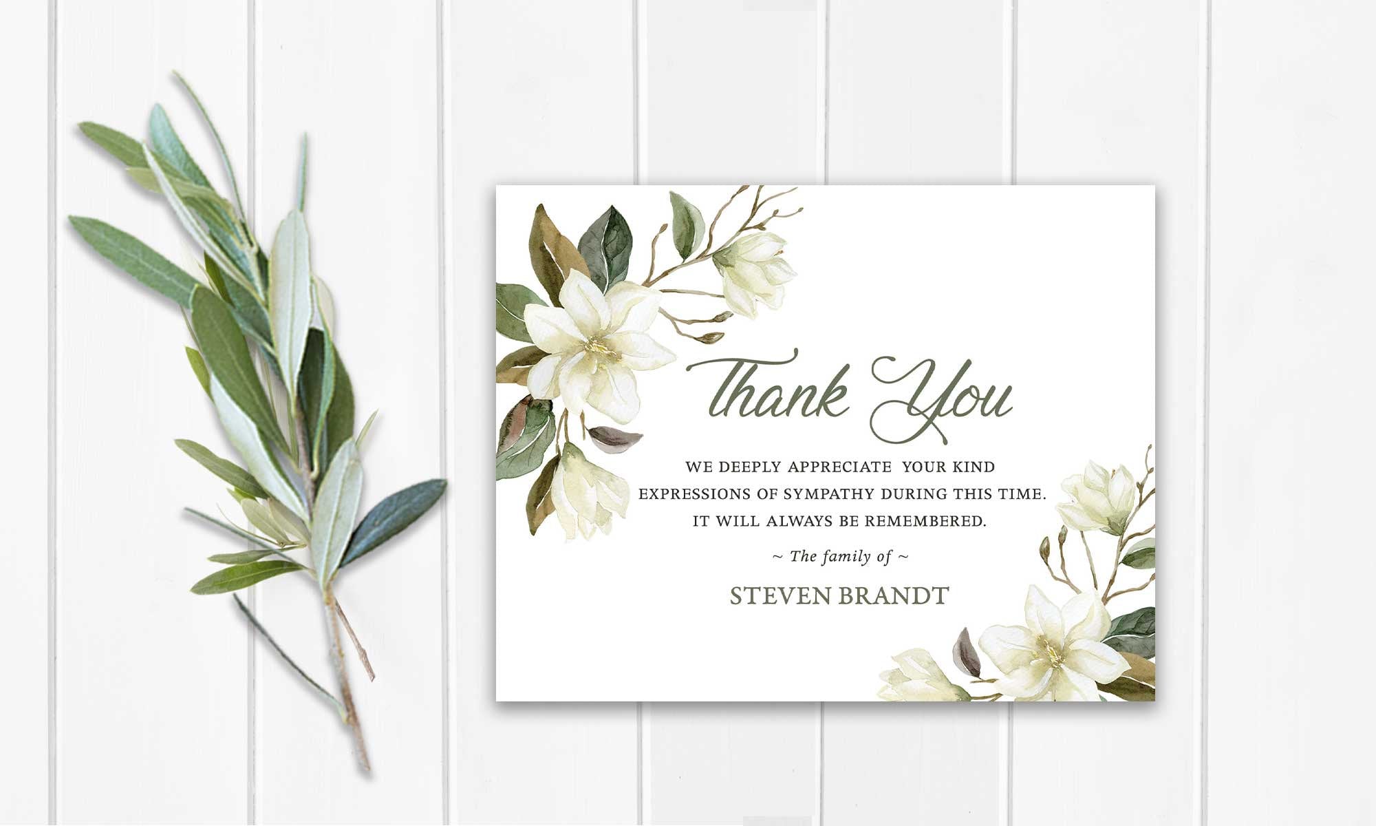 Funeral Thank You Cards Printable Funeral Thank You Notes - Etsy