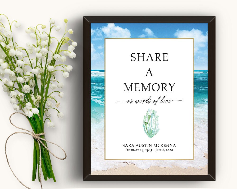 Funeral Share a Memory Sign, Printable Celebration of Life Favorite ...