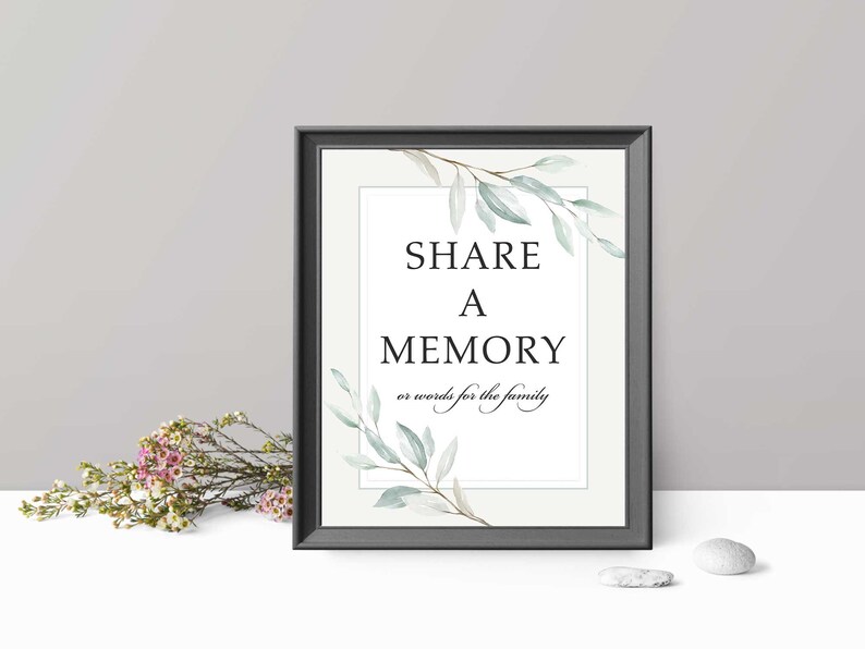 Share a Memory Sign for a Funeral Decor Remembrance Share a - Etsy