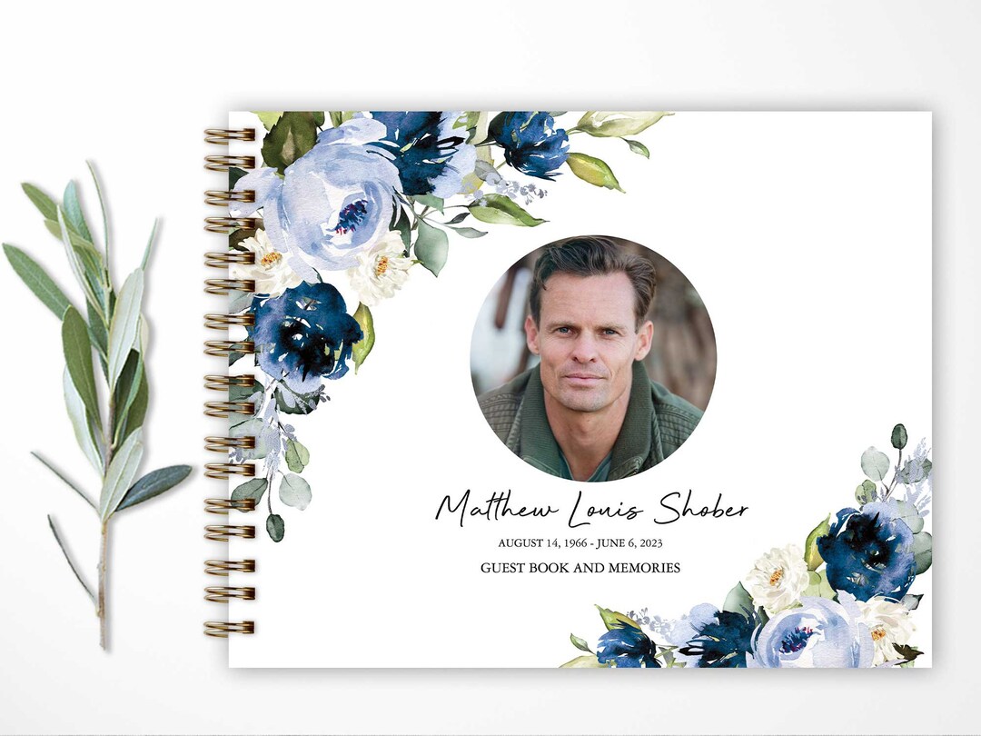 Personalized Book of Condolence for Funeral, in Loving Memory Book of ...