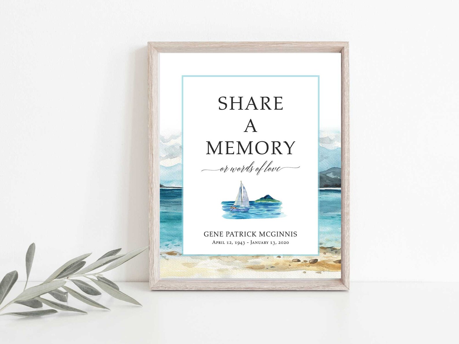 Funeral Share a Memory Sign Printable Celebration of Life - Etsy
