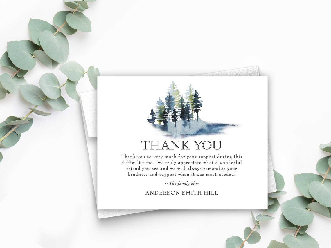 Sympathy Acknowledgement Cards, Funeral Thank You and Bereavement Notes ...