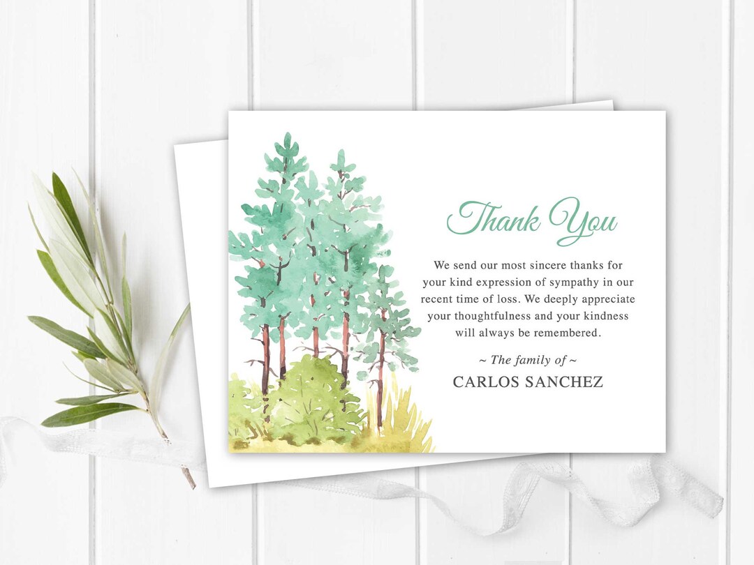 Sympathy Acknowledgement Cards, Funeral Thank You and Bereavement Notes ...