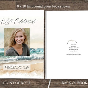 Funeral Guest Book Beach Theme Celebration of Life Guest Registry ...