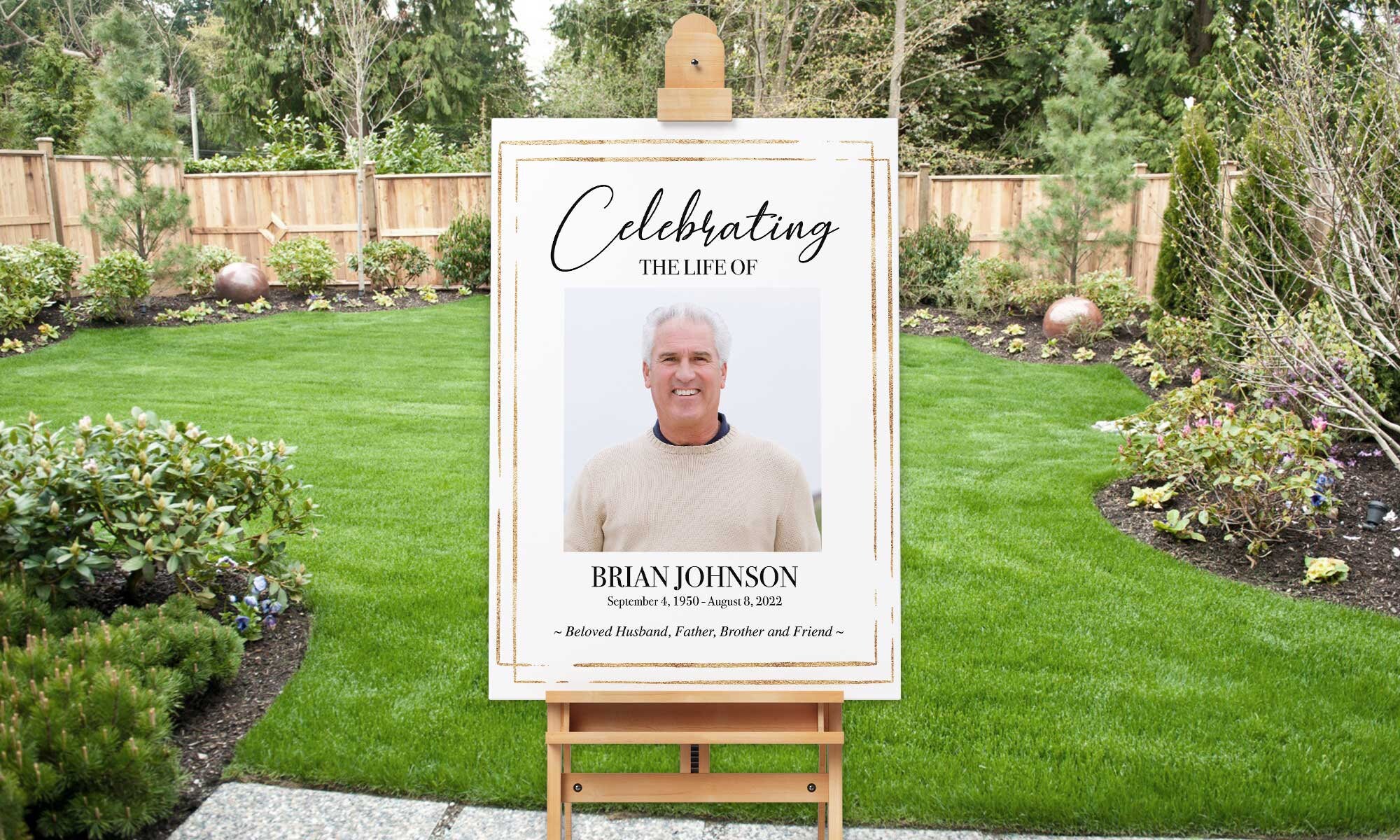 Funeral Welcome Sign Celebration of Life Sign Poster Gold - Etsy