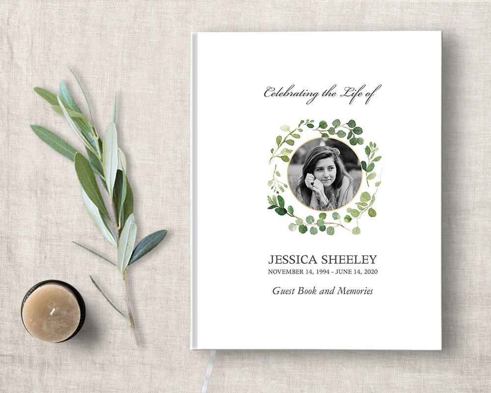 Funeral Guest Book, A Life Remembered Memorial Service Celebration of ...