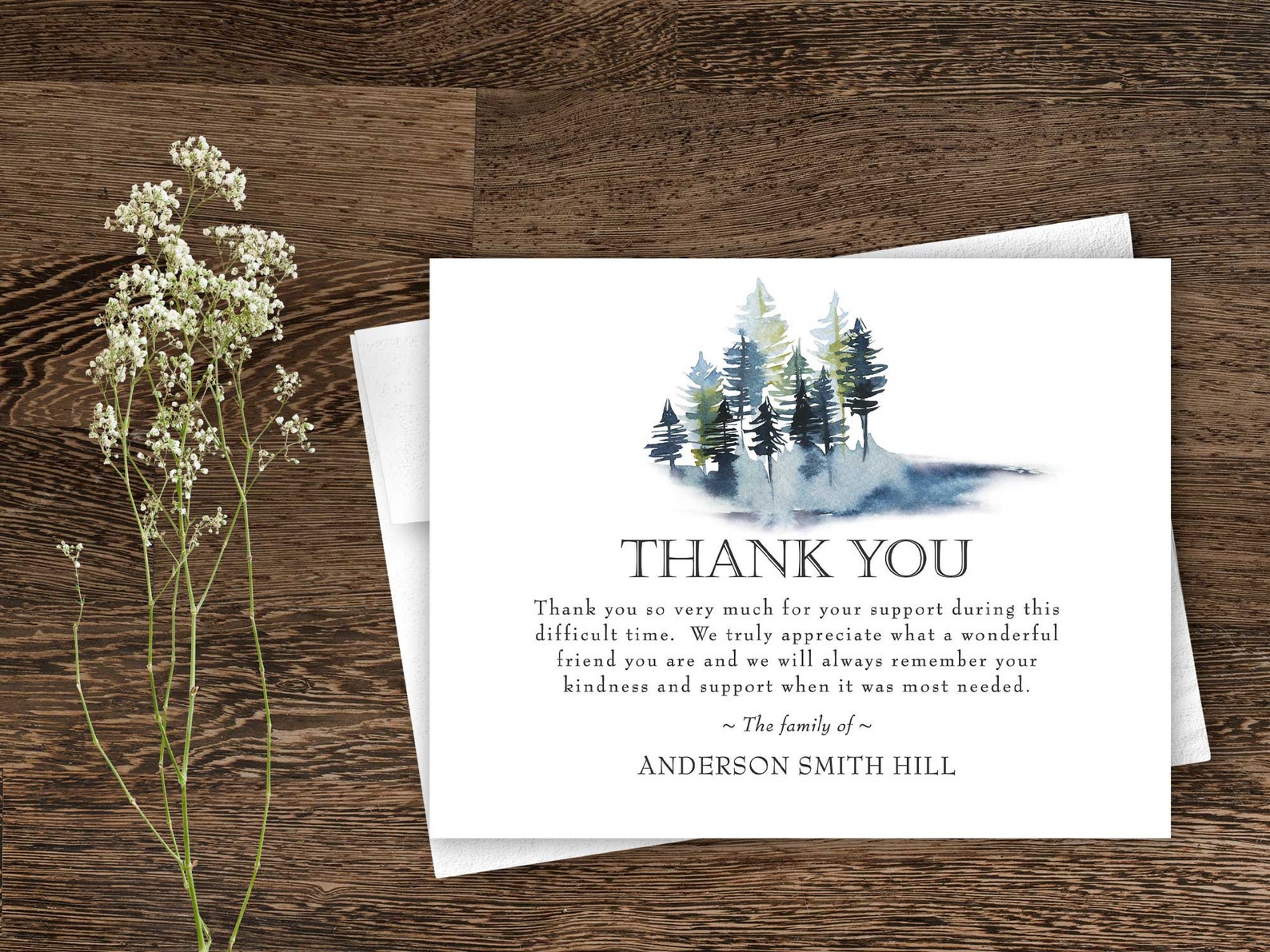 Sympathy Acknowledgement Cards Funeral Thank You and - Etsy